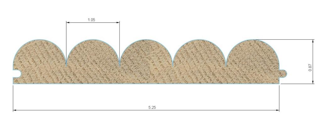 Half Round Dimensions - Tambour Trim